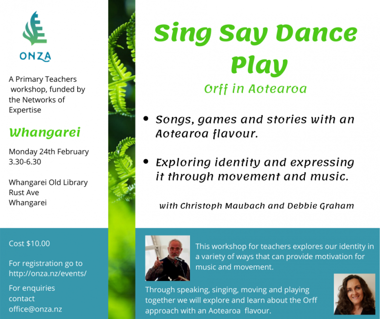 Sing, Say, Dance And Play: Orff In Aotearoa Whangarei 2020 | Menza